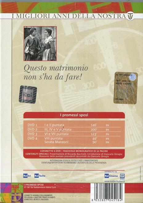 I promessi sposi (4 DVD) - DVD - Film di Sandro Bolchi Drammatico ...