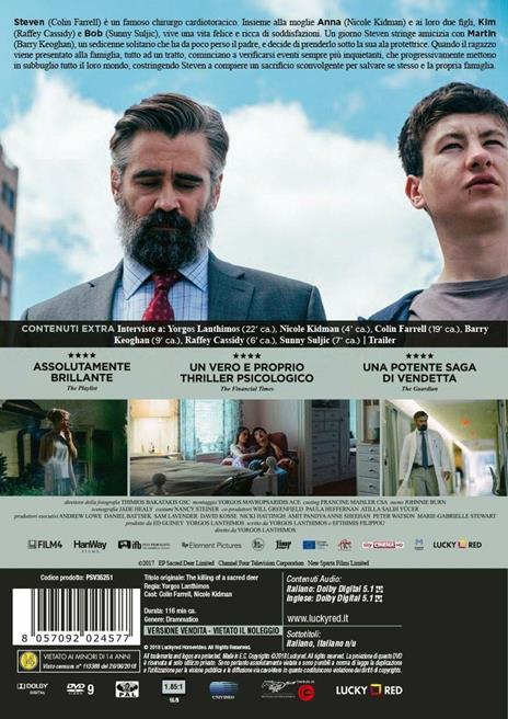 Il sacrificio del cervo sacro (DVD) - DVD - Film di Yorgos Lanthimos Drammatico | Feltrinelli