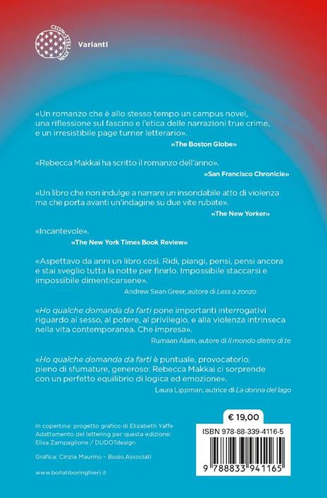 Ho qualche domanda da farti - Rebecca Makkai - Libro - Bollati ...